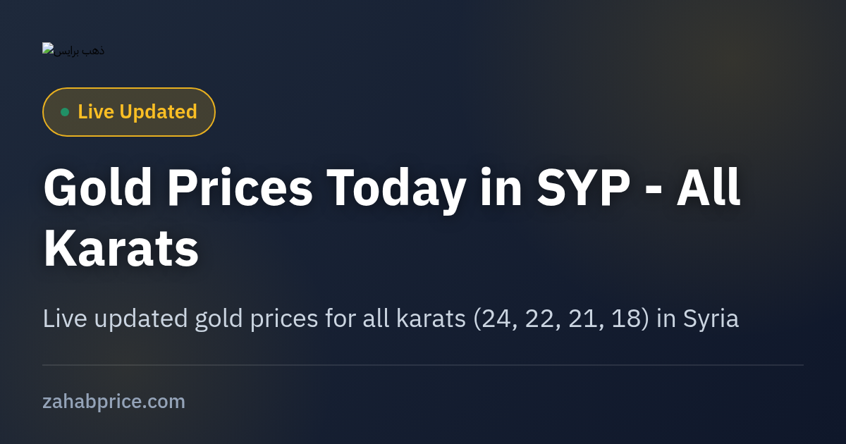 Gold Karat Prices in Syria — Updated Every Minute | ZahabPrice